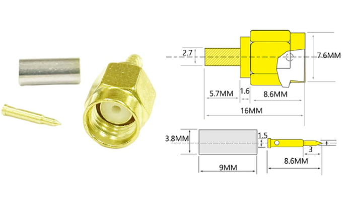 Conector SMA Macho - 7Tech